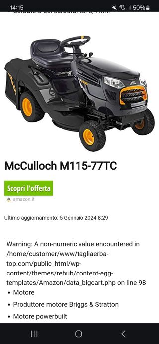 Trattore tagliaerba