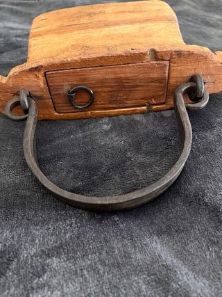 vaso di legno anni ‘50 per piante o come borsa