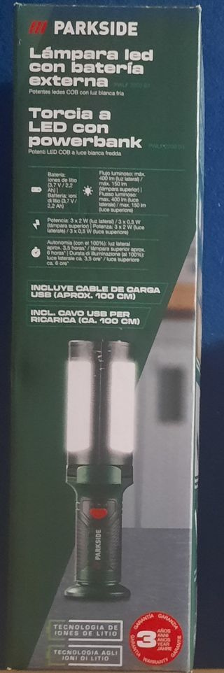 Parkside - Lampada Led +Powerbank