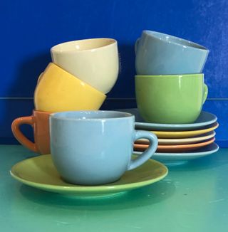 set Caffè 6 TAZZE + 6 PIATTINI ceramica