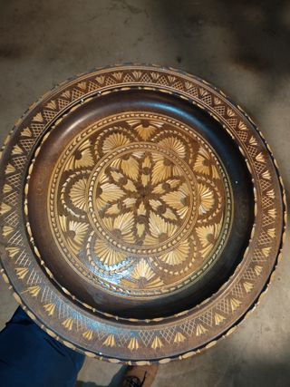 Piatto in legno d'arredamento vintage