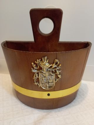 Porta oggetti in legno vintage anni 70