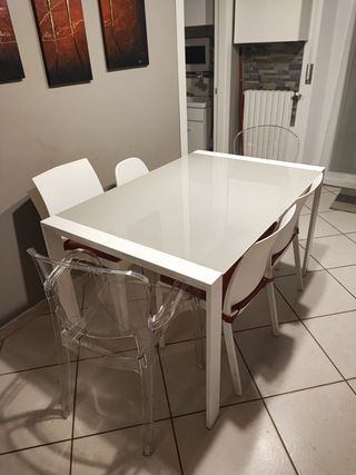 Tavolo Pranzo allungabile Vetro acciaio