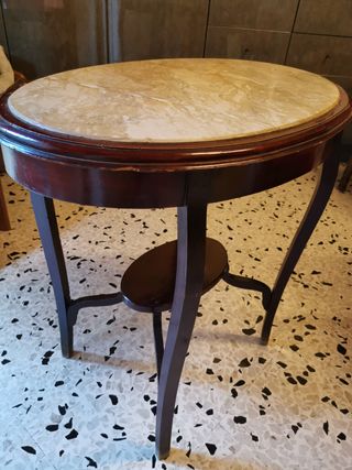 Tavolino antico in legno e marmo ORIGINALE