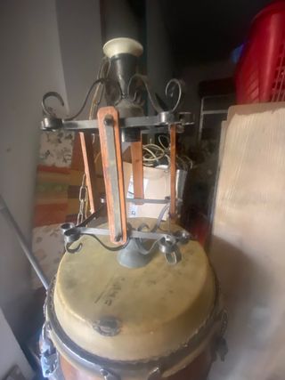 Lampada in legno ferro battuto anni ‘60