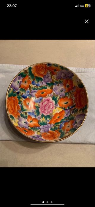 vaso + ciotola decorati con fiori