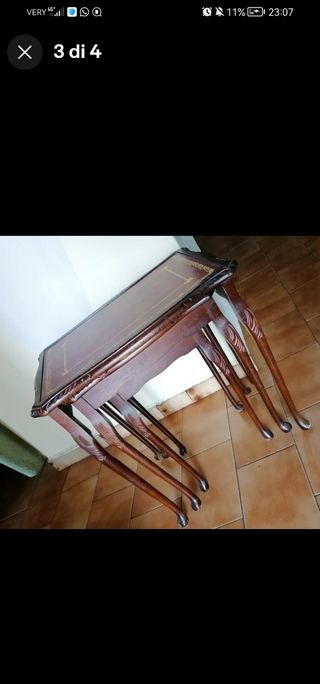 Tris tavolini legno classici salotto