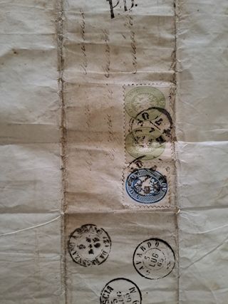 lettera manoscritta + francobolli Vittorio Veneto