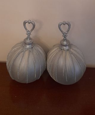 2 sfere argento per albero di natale