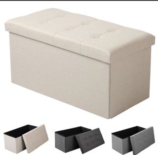 Baule pouff portabiancheria bianco o nero