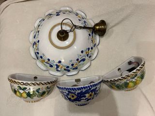 lampadario e applique ceramica di caltagirone