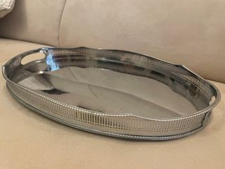 Vintage vassoio grande inglese argento su rame