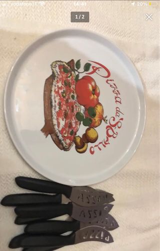 8 piatti pizza e 8 coltelli