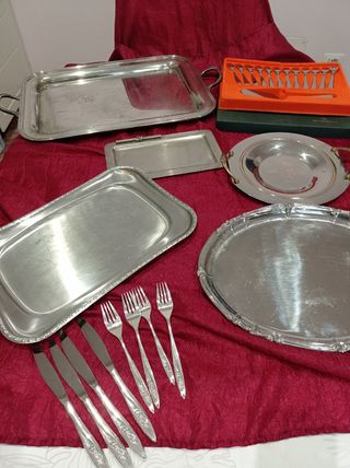 Lotto stoviglie vintage placcato