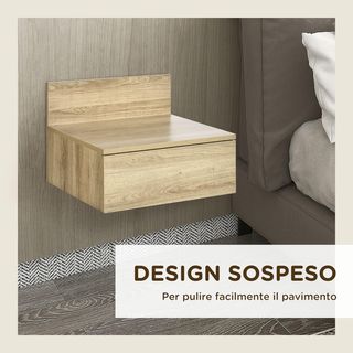 Set 2 Comodini Sospesi Comodini da parete Legno