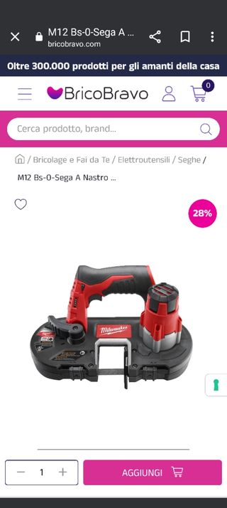 Sega a nastro milwokee a batteria