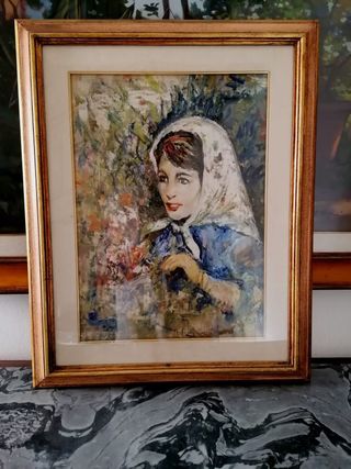 dipinto ragazza con fazzoletto