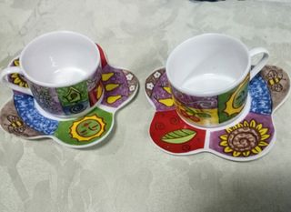 Coppia di tazze da caffè in porcellana di Baviera