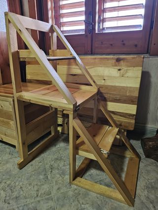 Sedia a Scala 2in1 Legno Salvaspazio Diventa Scala