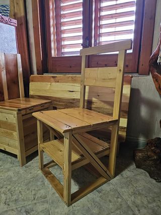 Sedia a Scala 2in1 Legno Salvaspazio Diventa Scala