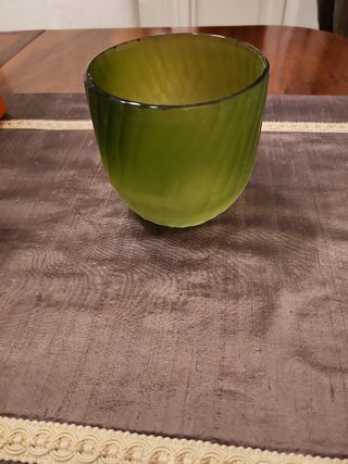 Portavaso in vetro verde