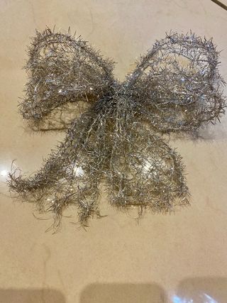 5 decorazioni fiocchi argento / silver bows