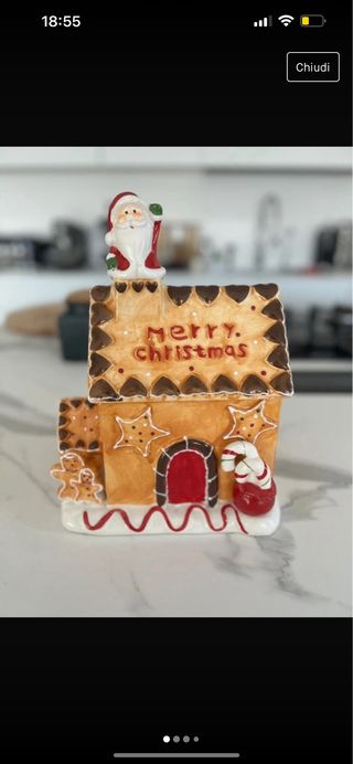 portabiscotti casetta Marzapane in ceramica