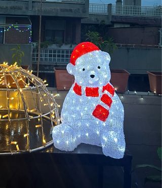 natale orso decorativo luminoso da esterno