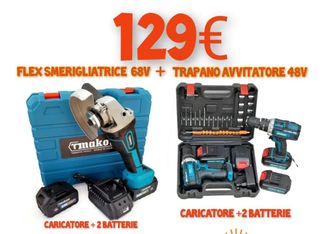 Offerta kit completo con 4 batterie FLEX SMERIGLIA