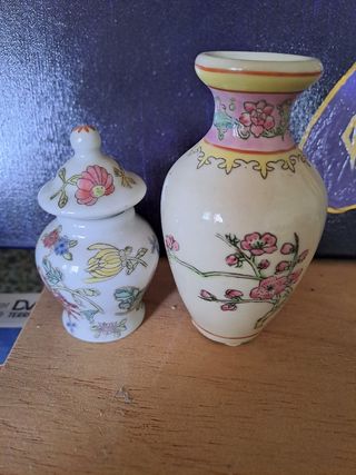 Coppia vasetti cinesi vintage porcellana