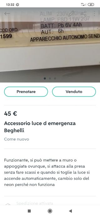 Luce emergenza accessorio Beghelli