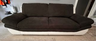 Divano a 3 posti in tessuto grigio