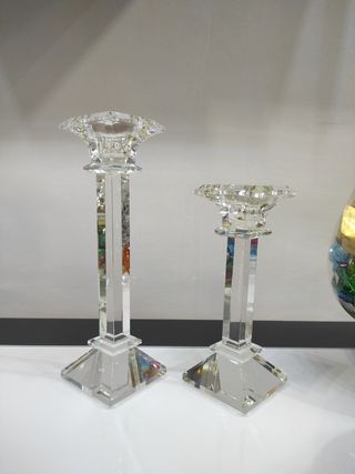 Coppia di candelieri in cristallo