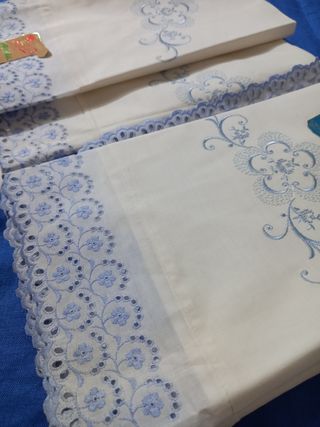Lenzuolo e Federe Puro Cotone e Pizzo Svizzero