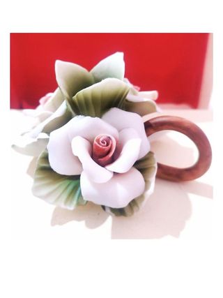 Portacandela fiore porcellana simil Capodimonte