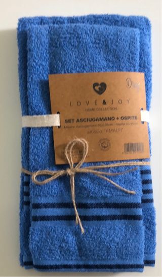 Set asciugamano 1+1 blu