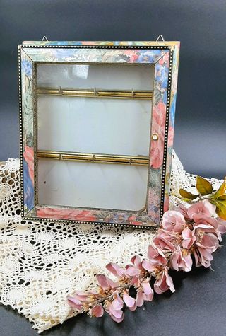 Vetrinetta porta chiavi in legno e vetro