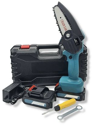 Mini Motosega a 2 Batteria + Valigia Elettrosega