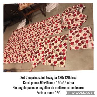 Copri cuscini sedie/panca e tovaglia