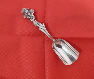 Cucchiaino Rettangolare paletta argento fiori