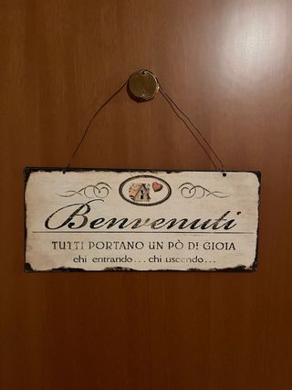 Targa metallica Benvenuti