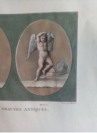 Acquaforte Cupido Ercole Trofeo  Bertaux e Massard