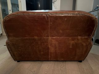 oxford - divano vintage in cuoio marrone 2 posti