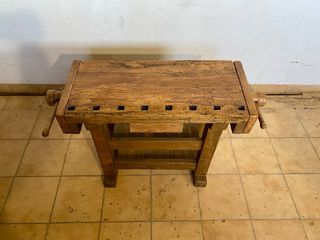 banco da falegname restaurato e rivisitato