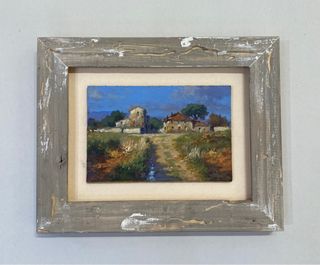 dipinto a olio con cornice vintage