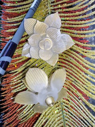 Fiore vetro Murano con base ottone