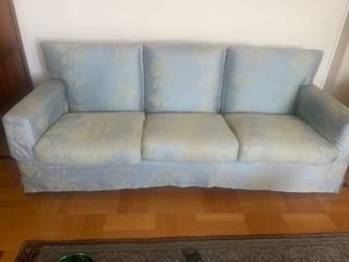 Divano tre posti ISSEL  azzurro/verdino