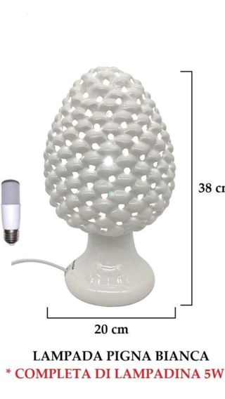 lampada pigna h38cm in ceramica forata