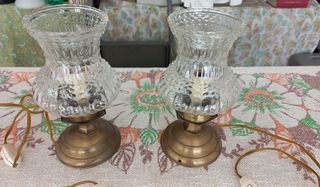 Lampade da comodino n. 2 pz in metallo e vetro