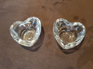 Porta candele in vetro, 2 pezzi